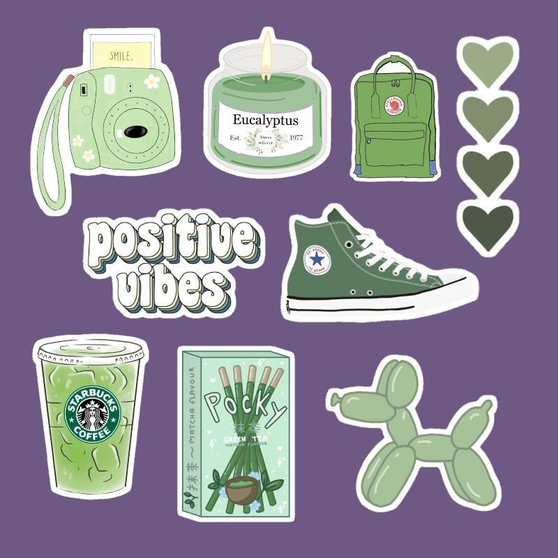 [STICKER PACK] Green Stickers | Vinyl Matte Laminated Waterproof and ...
