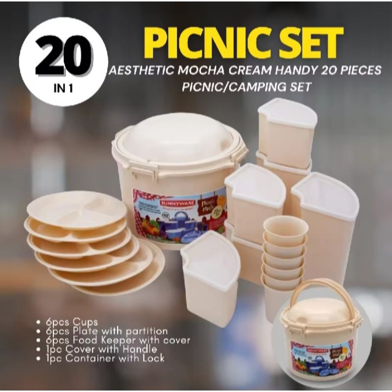 #9822 Sunnyware 20in1 picnic set with box(choose color) | Shopee ...
