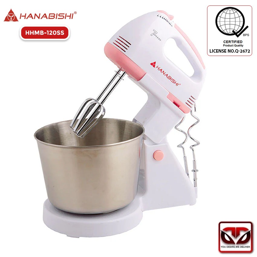 D&D Hanabishi HHMB-120SS 7 Speed Control Hand Mixer w/ Bowl | Shopee ...