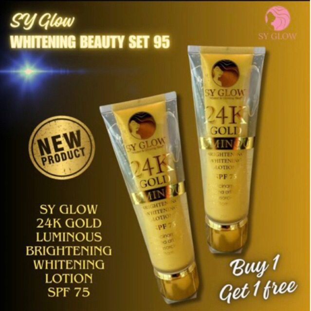 SY GLOW 24K GOLD WHITENING LOTION SPF75 (buy1 get1) | Shopee Philippines