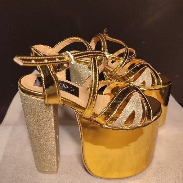 Jenny Glitter and Gold Pageant Heels for Kids and Adult | Shopee ...