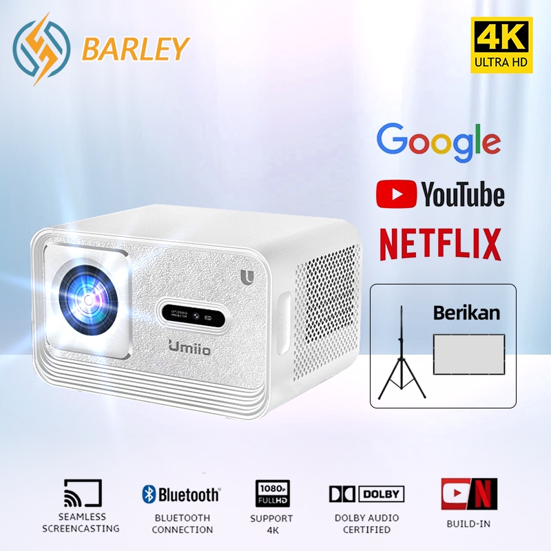 Umiio Ultra-Portable Smart Projector Mini 4K UHD 100" Screen, Built-in ...