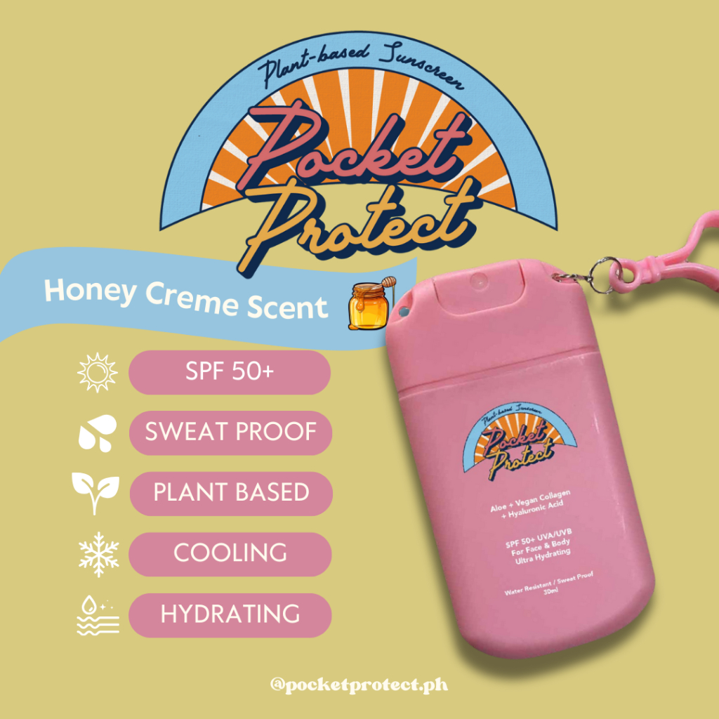 SPF 50 Pocket Protect Sunscreen Spray Honey Creme Scent (Pink) | Shopee ...