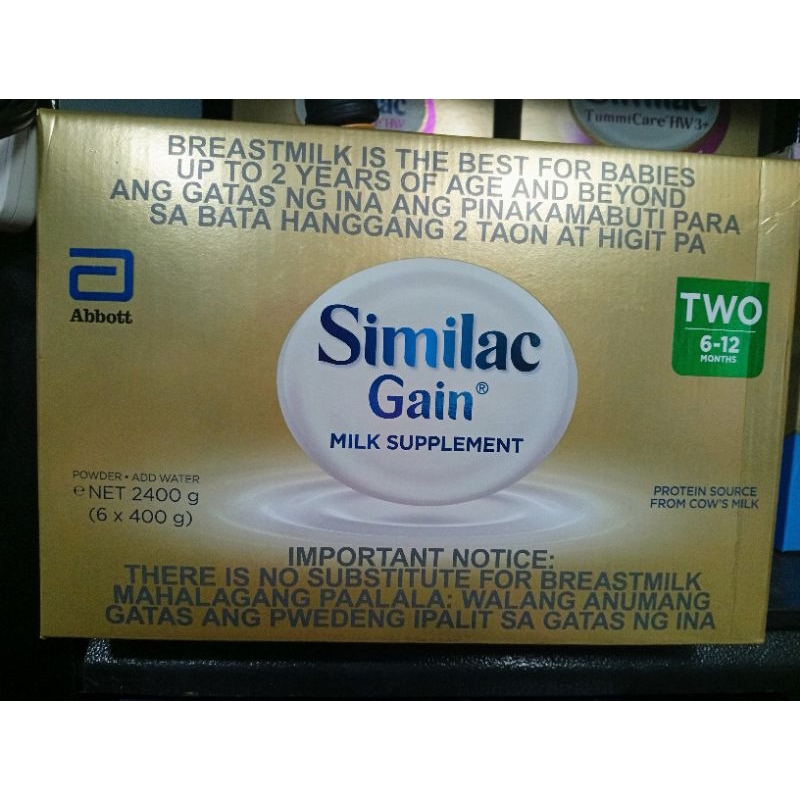 Similac Gain TWO 6-12 2.4kg | Shopee Philippines