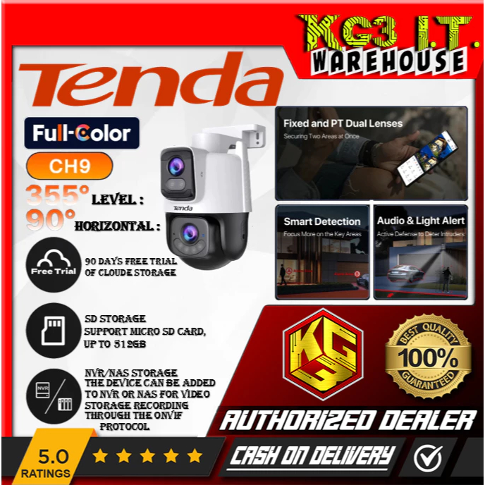Tenda CH9-WCA 6MP Dual-Lens Linkage Outdoor Wi-Fi Pan/Tilt Camera ...