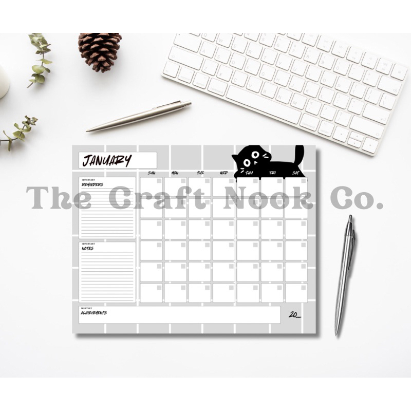 Undated Flat Desk Calendar | Letter Size | Shopee Philippines