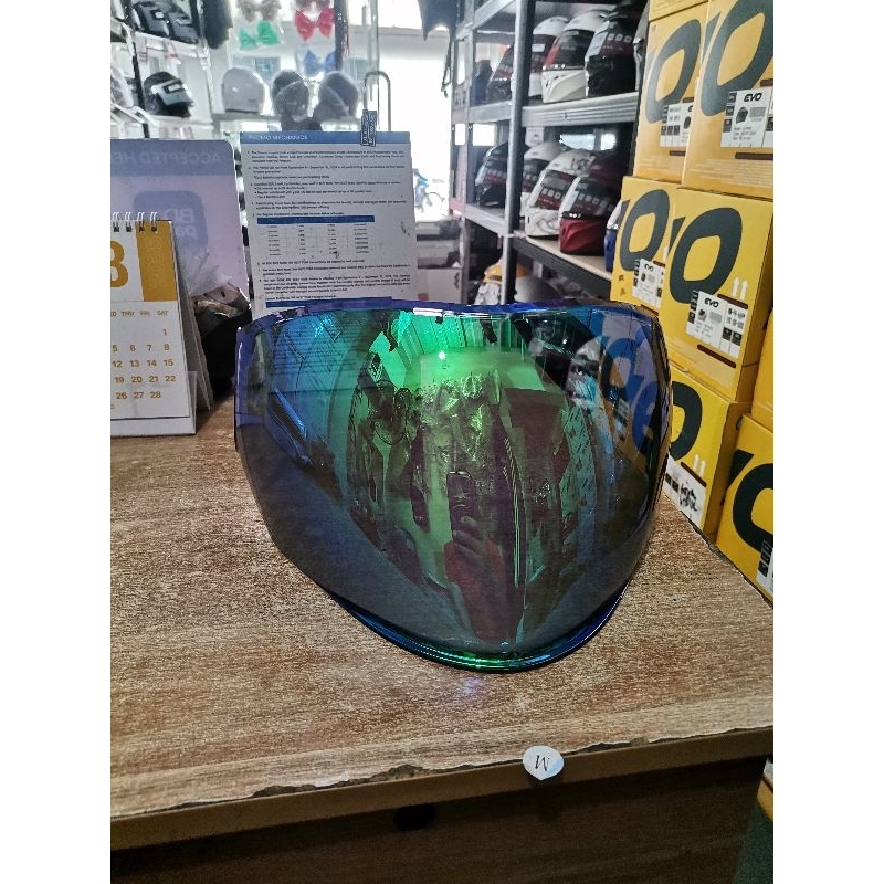 spyder Reboot2 flash blue green visor | Shopee Philippines
