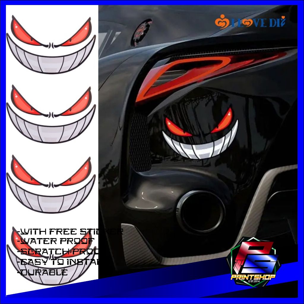 DIY Creative Devil Eye Modeling Automobile Waterproof Window Decal Car ...