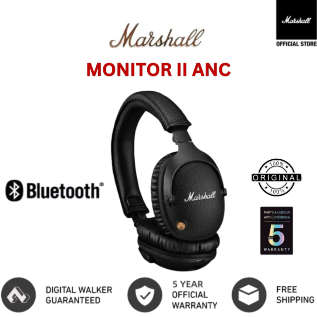 MARSHALL Monitor II ANC Bluetooth Wireless Bluetooth Headset Sport ...