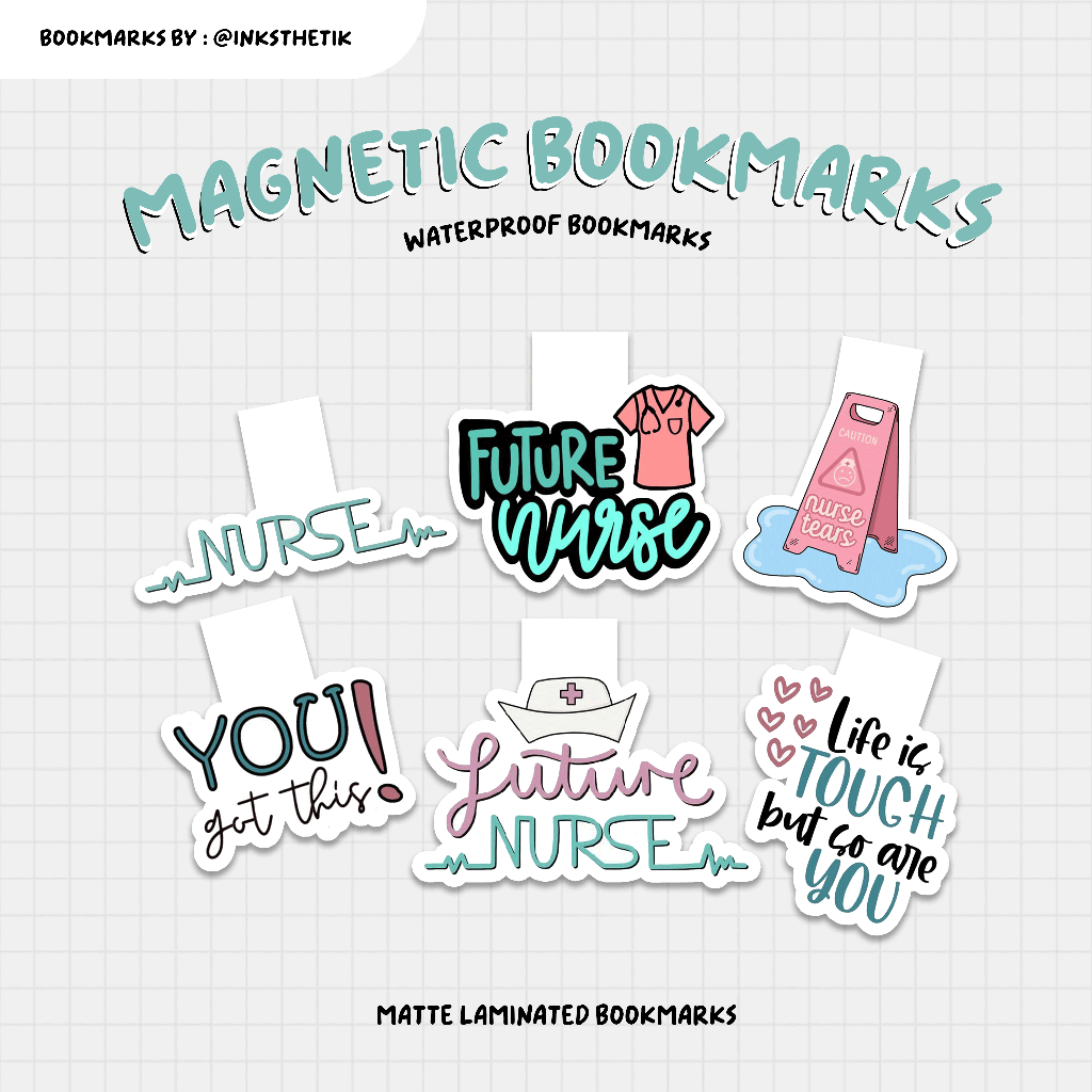 6 pcs. cute Magnetic bookmarks | FUTURE NURSE | Nursing Student ...
