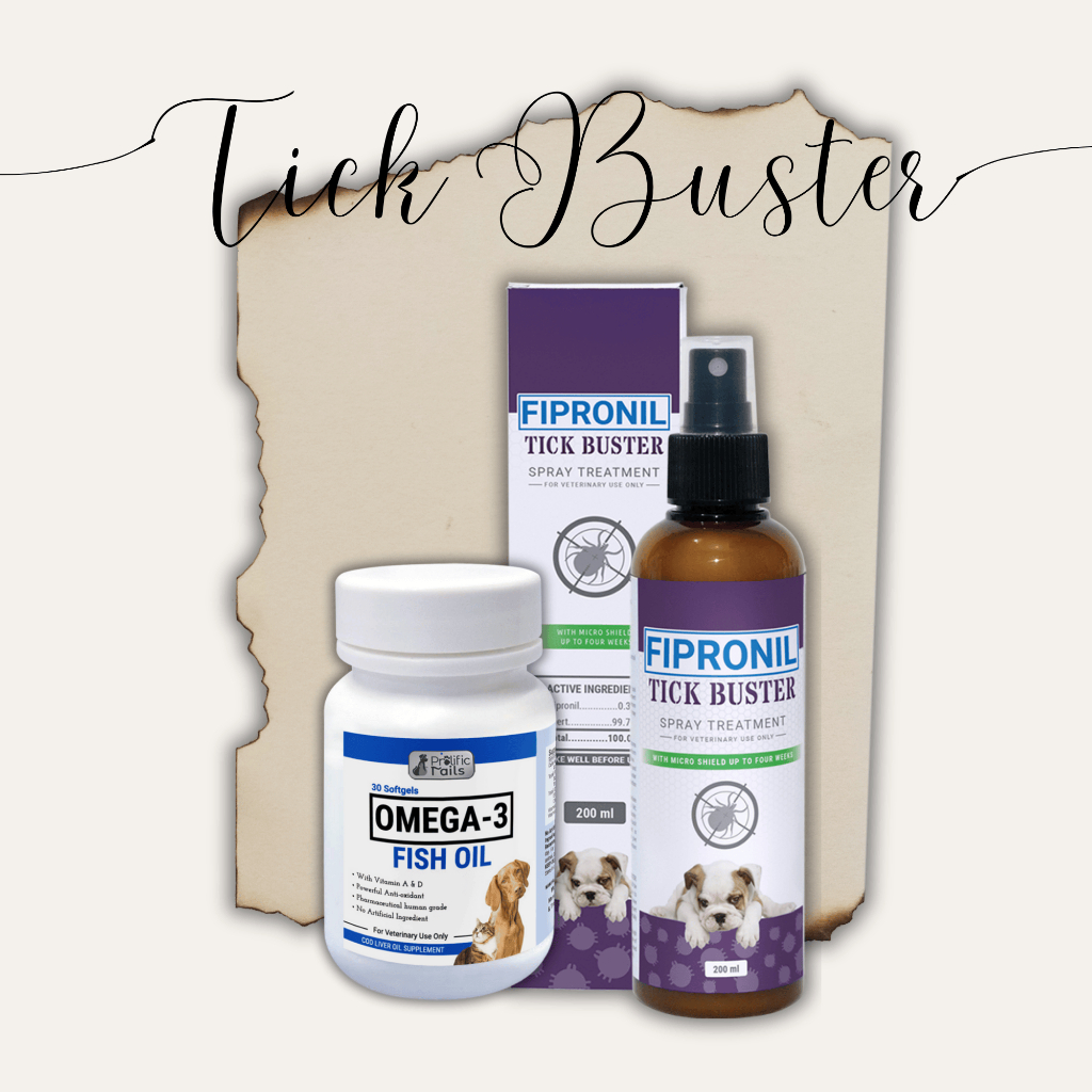 FIPRO-Tick Buster Fipronil Spray Treatment 200mL with Fish Oil 30 Soft ...