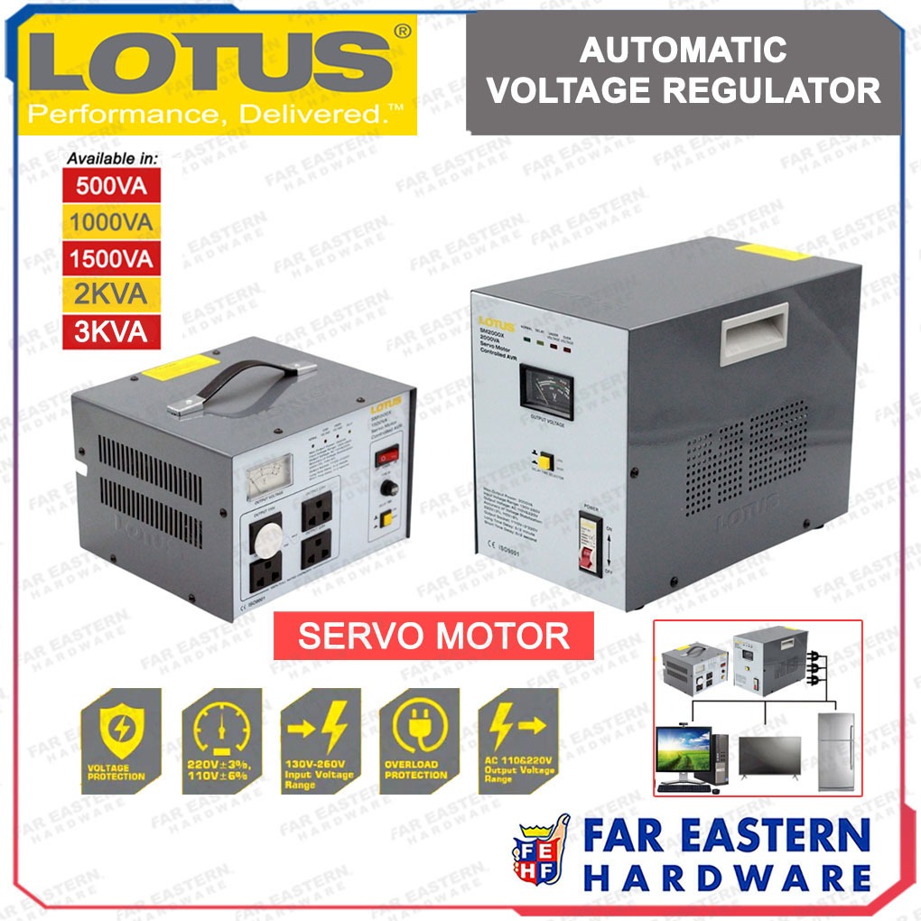 LOTUS AVR Automatic Voltage Regulator Servo Motor 500VA / 1000VA ...