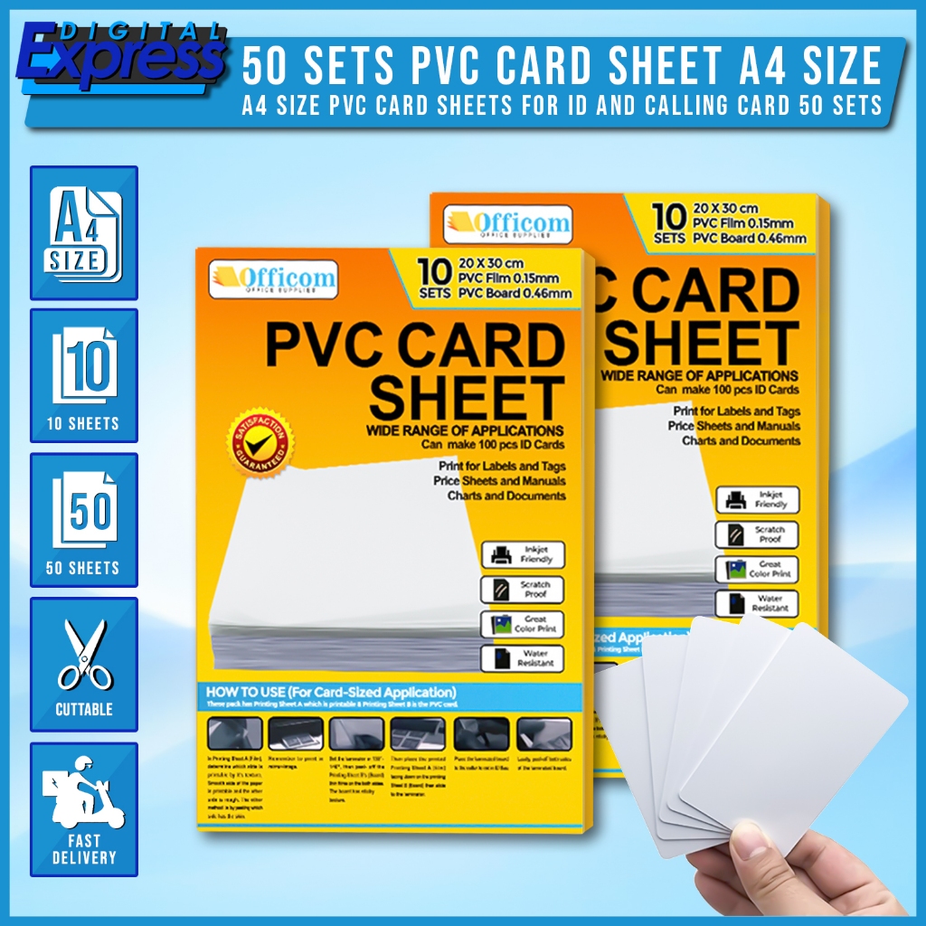 Officom A4 PVC and PET Sheet for Calling Card and ID Making Supplies ...