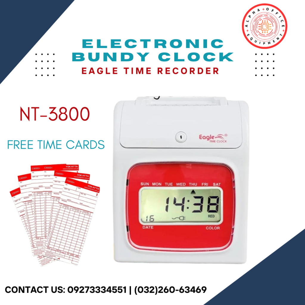 Eagletime Time Recorder, NT-3800 Electronic Bundy Clock, DTR Machine ...