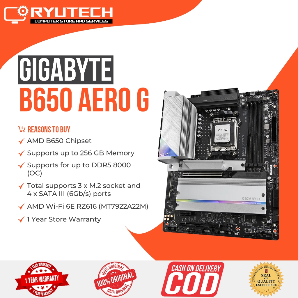 GIGABYTE B650 AERO G - AMD B650 Chipset, Supports up to 256 GB Memory ...