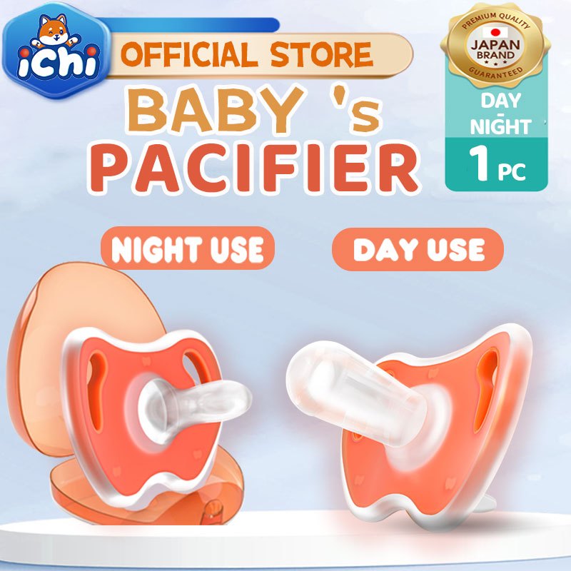 ICHI Baby Pacifier Set 3 In 1 Portable Anti-drop Chain Nipple Box Silicone Teether Infant ...