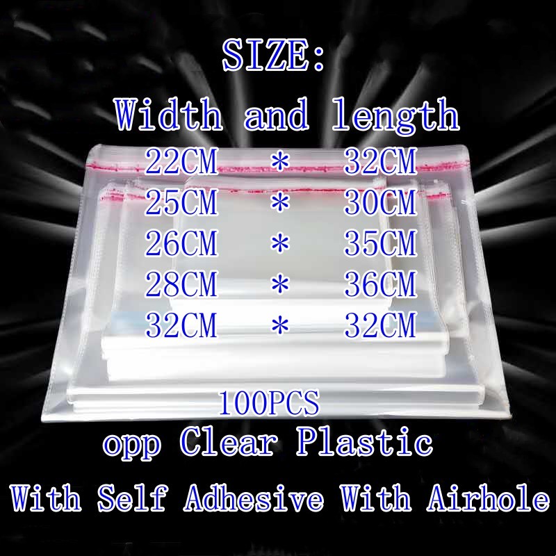 100pcs OPP with Adhesive Clear Plastic Poly Bag for Mask, Cards ...