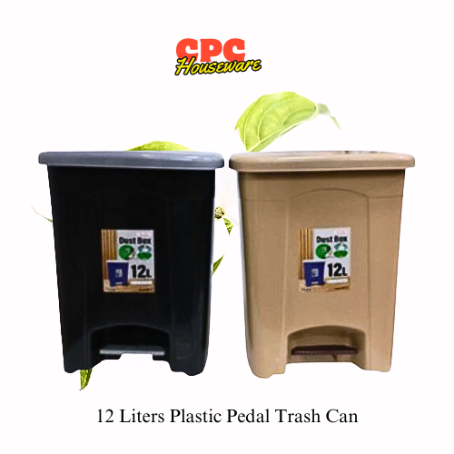 12 Liters Plastic Pedal Trash Can/ New Land Trash Can/Basurahan/ Trash ...