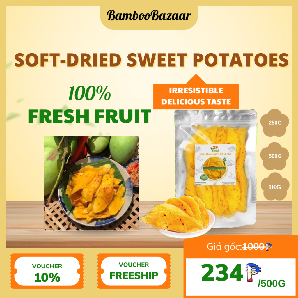 3F FOOD DRIED MANGO WITH SALT AND CHILI Dried Mango Salt Chili Spicy ...