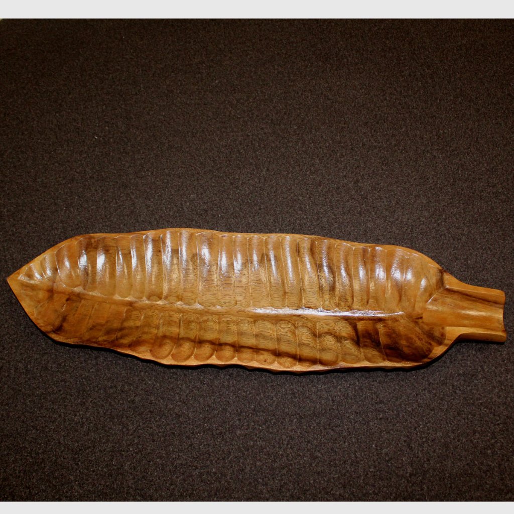 SANDERWOOD Wooden Banana Leaf Serving Tray - Wooden Tray 1.75x7x24 ...