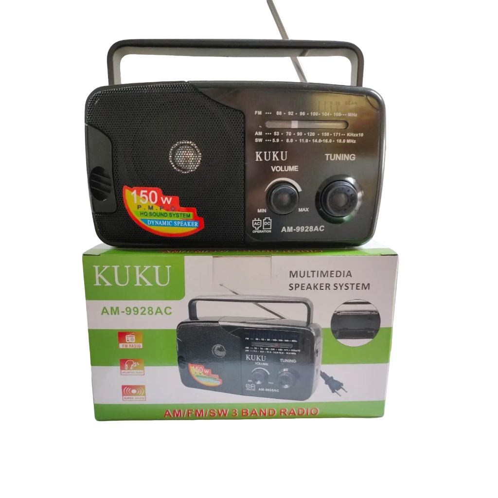 HUA KUKU AM-9928 Portable Radio Speaker AM/FM/SW Radio HI-FI Super ...
