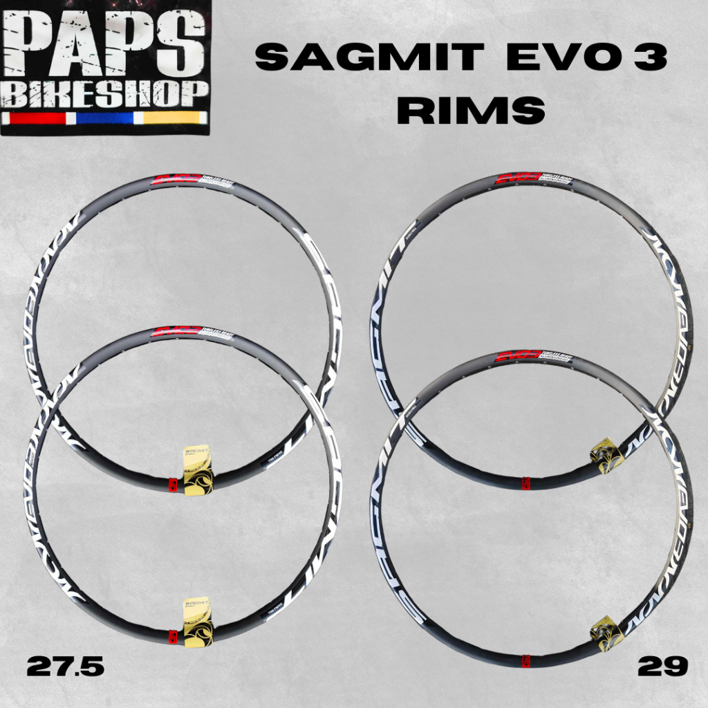 SAGMIT EVO3 RIM TUBELESS READY FOR MOUNTAIN BIKE SOLD AS PAIR | Shopee ...