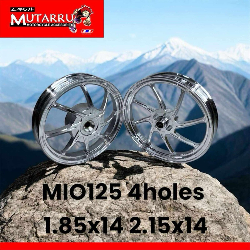 MUTARRU CNC MAGS MIO I 125 [1.85X14/2.15X14] 4HOLES (MC8) BLACK/RED ...