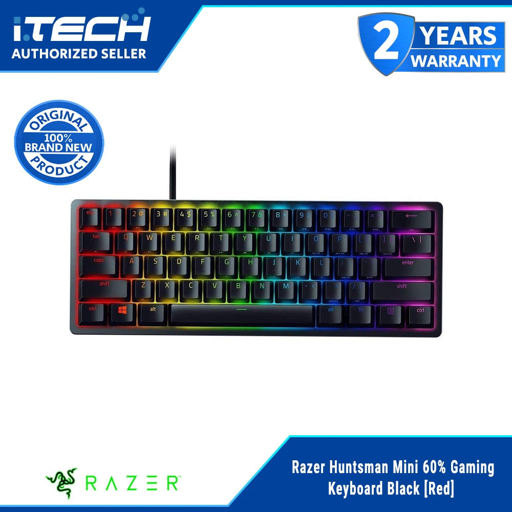 Razer Huntsman Mini 60% Gaming Keyboard Black [Red] RZ03-03390200-R3M1 ...