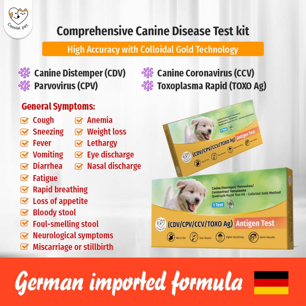 Cassiel Pet Test Kit For CDV CCV CPV TOXOAg Canine Distemper ...
