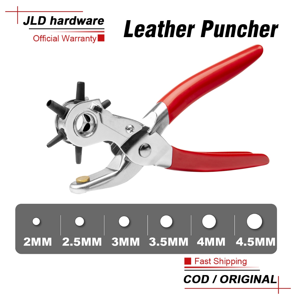 JLD Leather Hole Revolving Punch Pliers 6 Hole Sizes Rotary Belt ...