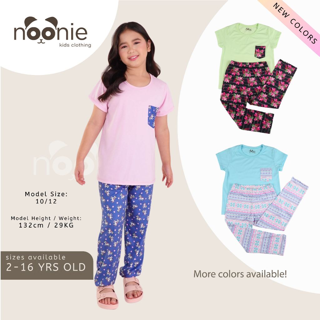 Noonie - Girls / Plus Terno (2-16Y) - Cotton T-shirt & Pajama Set ...