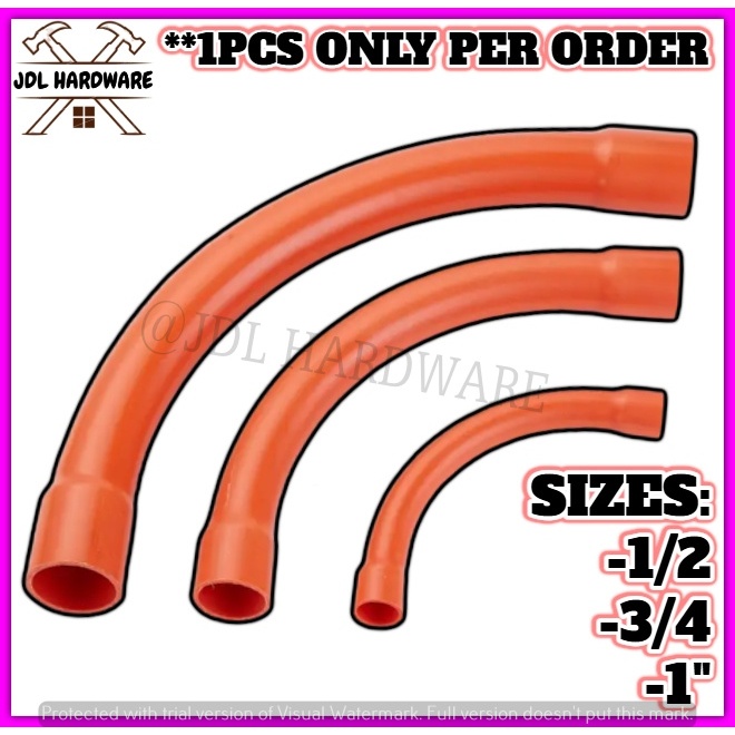 3812 1PCS Orange Electrical Conduit Pipe Elbow Sweep Bend 90 Degree (1/ ...