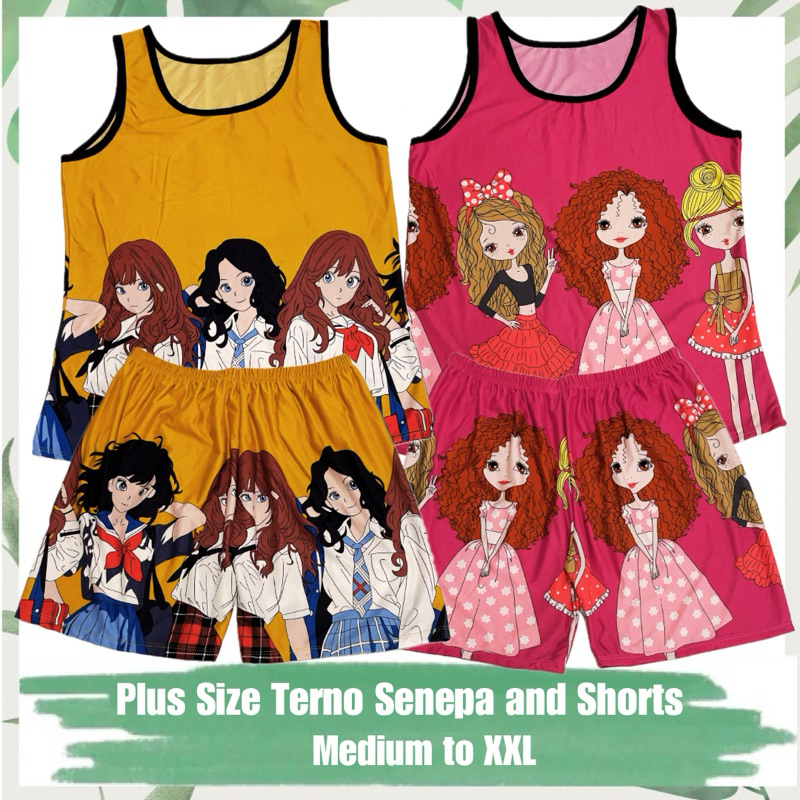 Plus Size Terno Sleeveless Senepa and Short-Medium to XXL Fit | Shopee ...