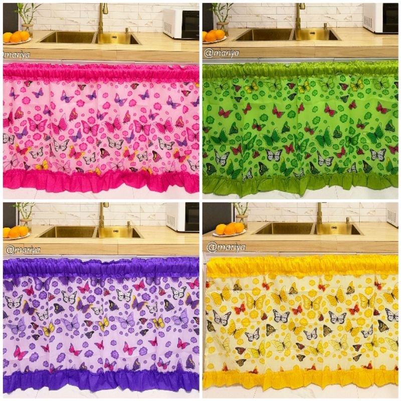 Kitchen Sink Curtain Lababo Curtain Standard Size 60x 30 Inches ...