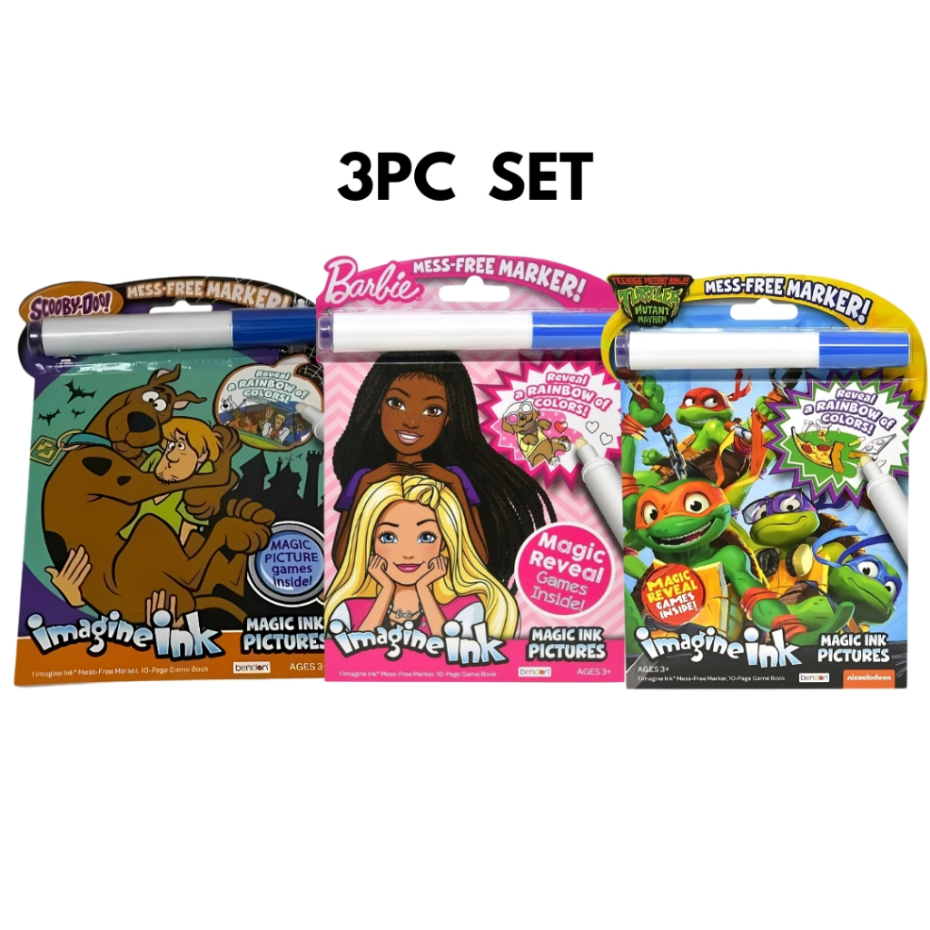 Imagine Ink Mess-Free Marker 3-Piece Set – Scooby-Doo, Teenage Mutant ...