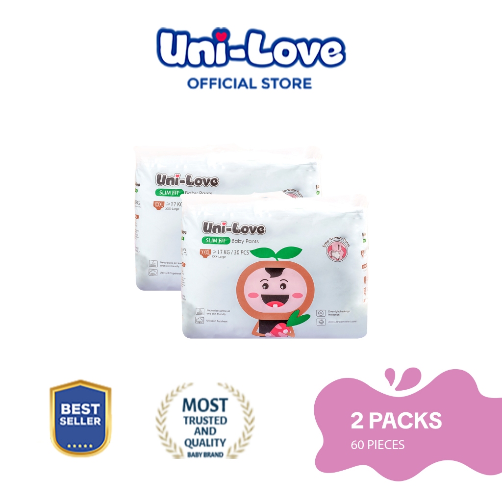 UniLove Slim Fit Baby Pants 30's (XXX-Large) 30's Pack of 2 | Shopee ...