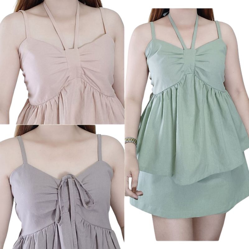 DT Mimi 2-way Coordinates Halter and Ribbon style Palda short skort ...