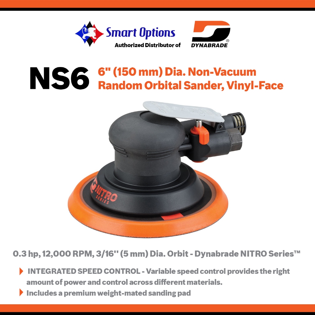 DYNABRADE NS6 NON-VACUUM NITRO SERIES RANDOM ORBITAL SANDER 6" | Shopee ...