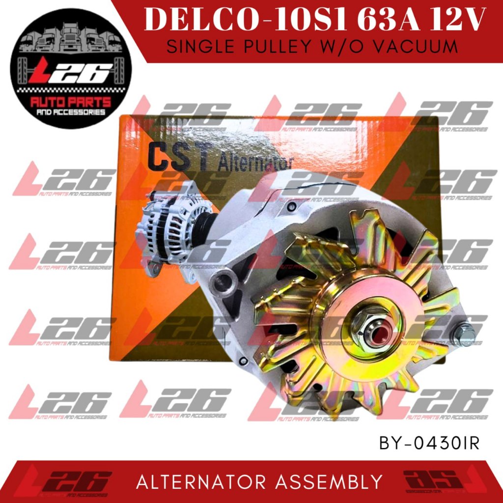 Delco-10SI ALTERNATOR ASSEMBLY 63A 12V Single Pulley w/o Vacuum BY ...