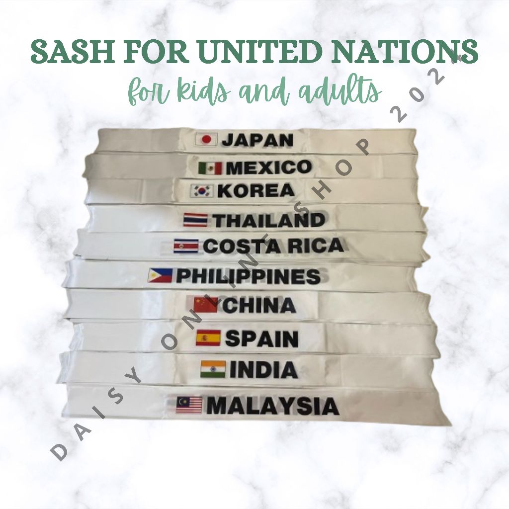 Sash for United Nations - for Kids and Adults - Plain | Shopee Philippines