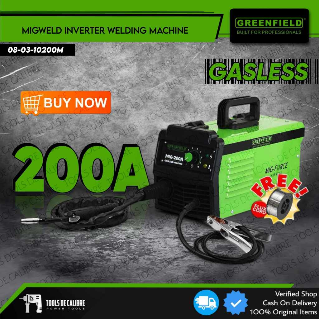 GREENFIELD 200A MIG Gasless Welding Machine 08-03-10200M | Shopee ...