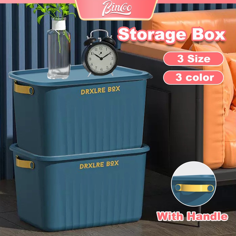BINCOO Clothes Storage Box with Cover Sundries Organizer Bin Toys ...