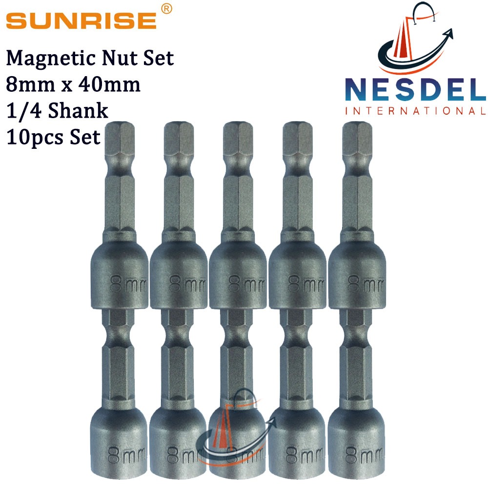 10pcs Sunrise Magnetic Nut Set Tex Screw Adaptor High Quality 8x40mm I ...