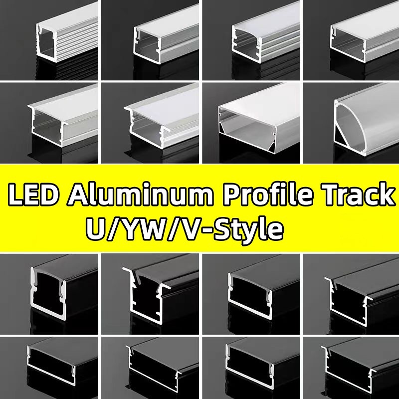 2Pcs*100cm LED Aluminum Profile Channel for Home Decor-Silver/Black ...
