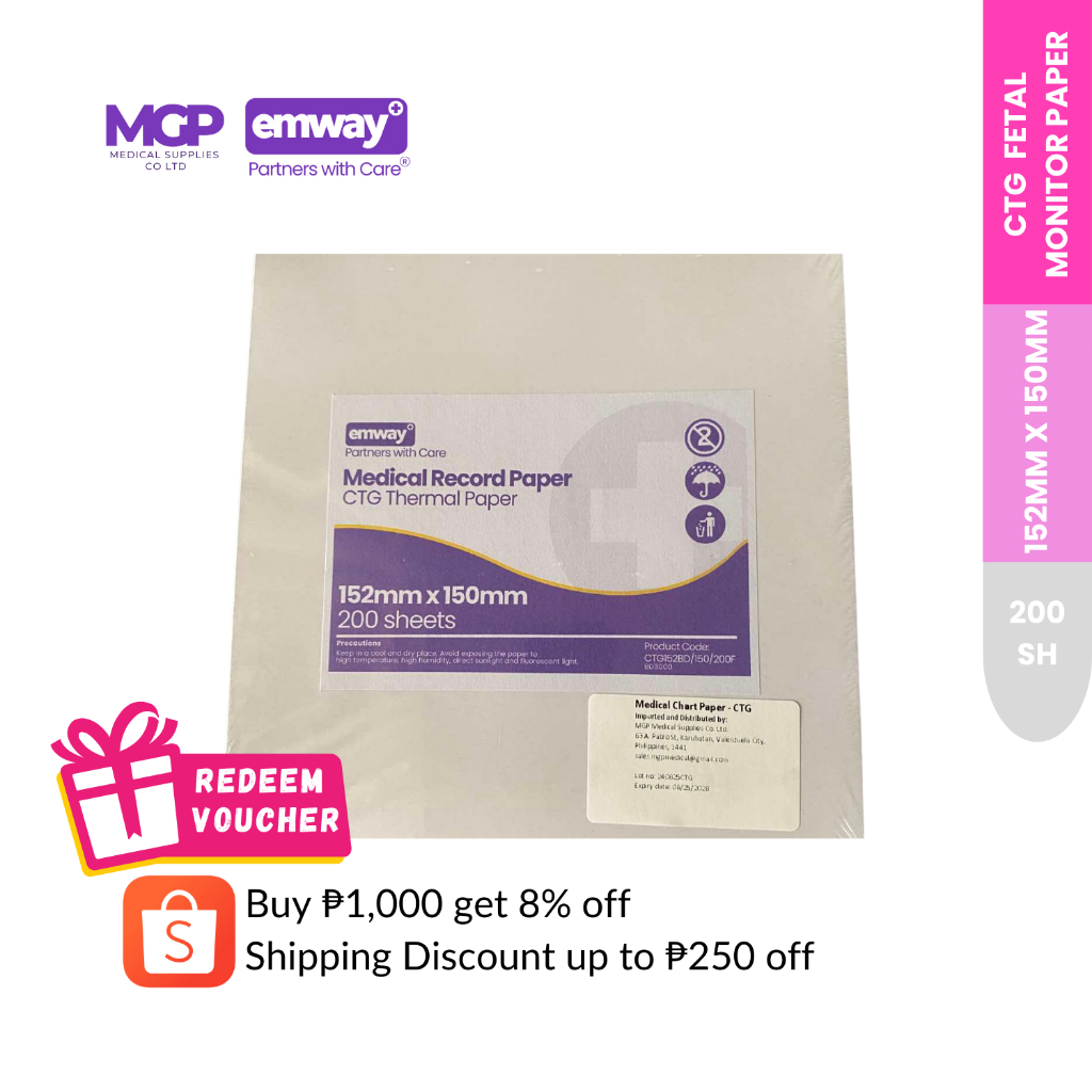 CTG Paper / NST Fetal Monitor Paper 152mm x 150mm x 200sh for Huntleigh ...