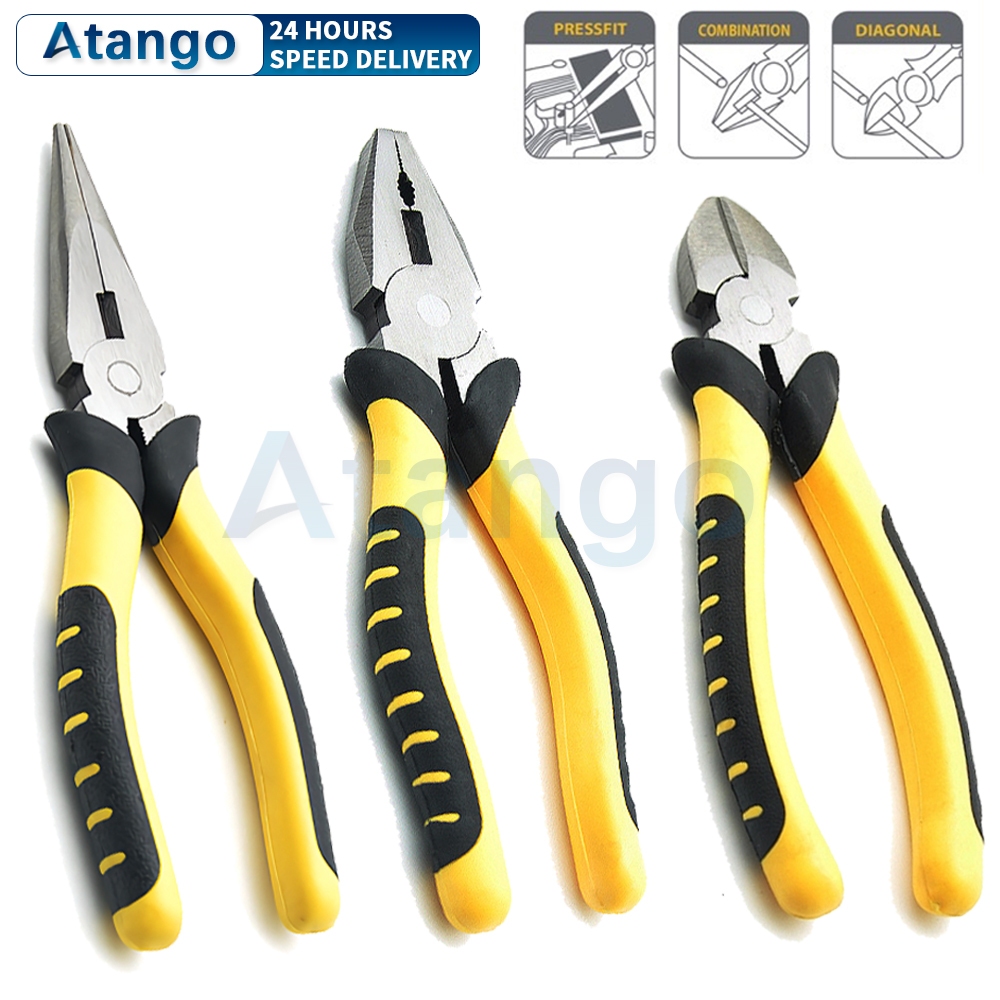 3PCS Heavy Duty Pliers Tool Long Nose Pliers Set Tool / Wire Pliers 6in ...