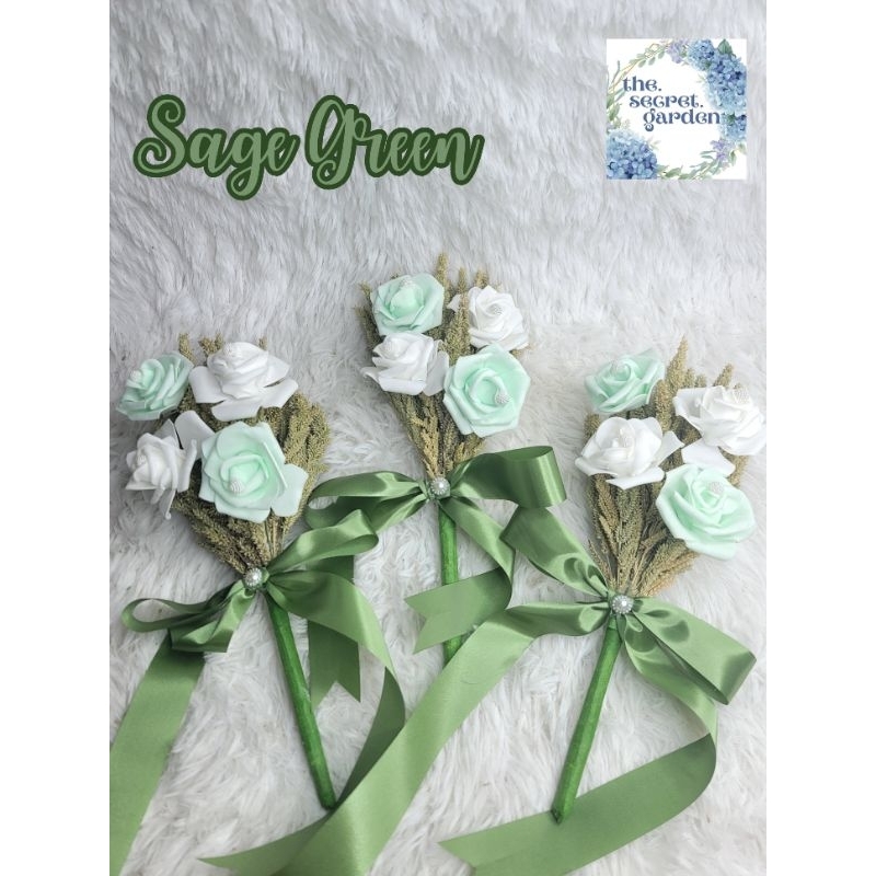 mini bouquet for wedding w/ dried flowers rustic boho for bridesmaid ...