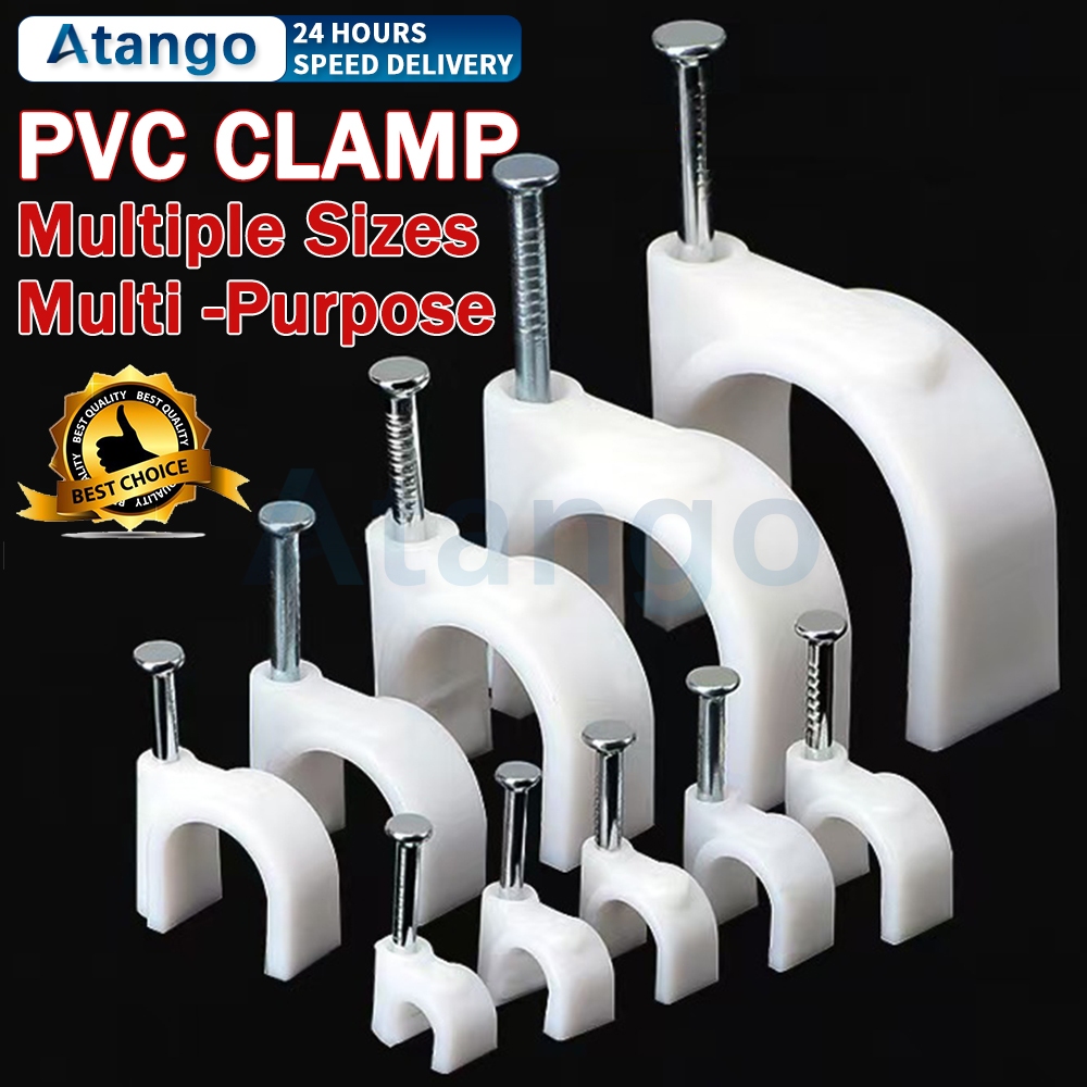 Per Pack --- Pvc Clamp 1/2 And 3/4 And 1 W/Concrete Nail White And Blue ...