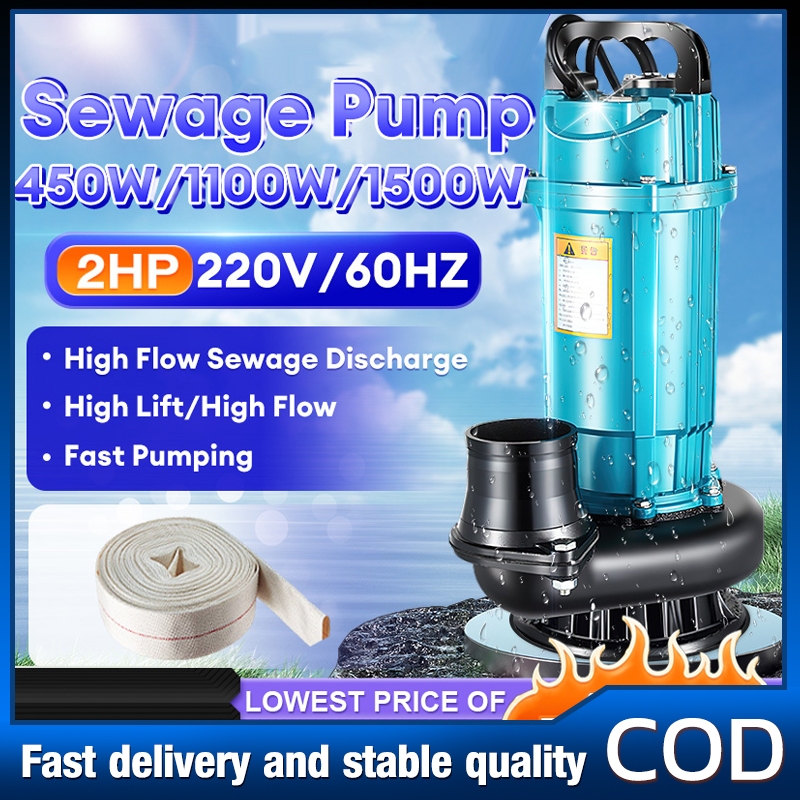 REAIM Water pump 2HP High Lift Sewage pump 450W/1100W/1500W Sewage ...