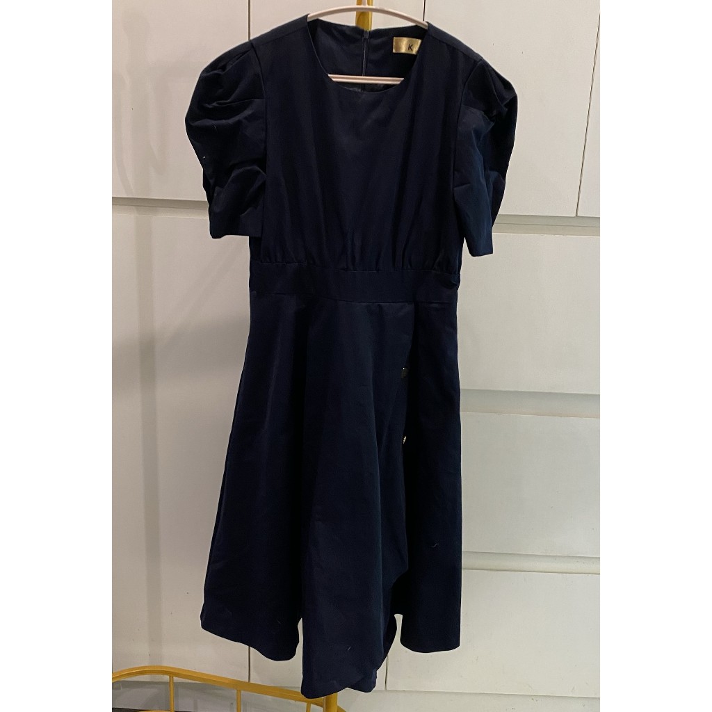 KT043 | THRIFTED KOERAN MIDNIGHT BLUE SHORT PUFF SLEEVES PREMIUM LONG ...